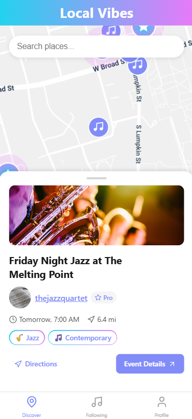 Local Vibes - Discover Live Music Around You